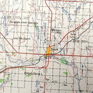 Antique Clinton, Oklahoma 1955 US Geological Survey Topographic Map ...