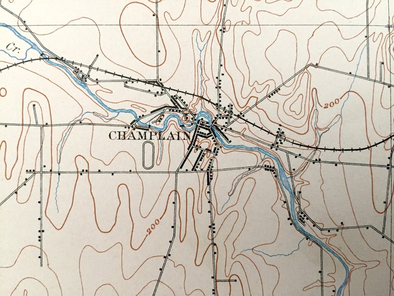 Antique Rouses Point New York 1907 US Geological Survey - Etsy