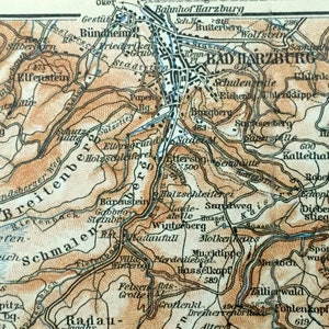 Antique 1925 Brocken, Germany Map From Baedekers Guide Atlas – Bad ...