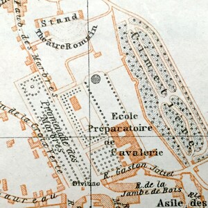 Antique 1909 Autun, France Map From Baedekers Guide Atlas – Saone-et ...