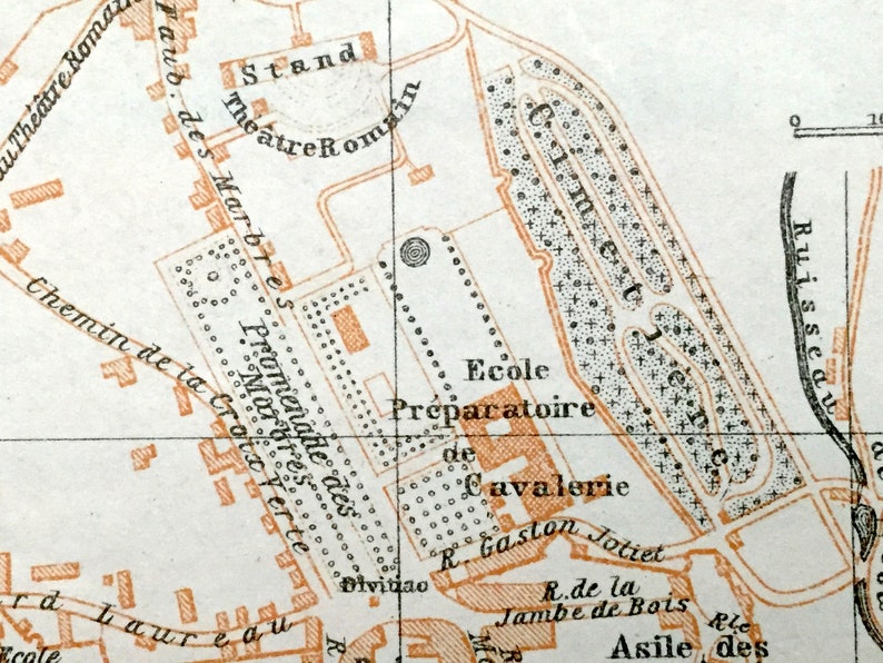 Antique 1909 Autun, France Map From Baedekers Guide Atlas – Saone-et ...