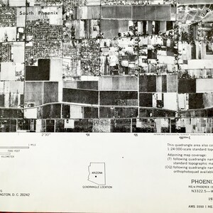 Antique Phoenix, Arizona 1971 US Geological Survey Orthophoto Map ...
