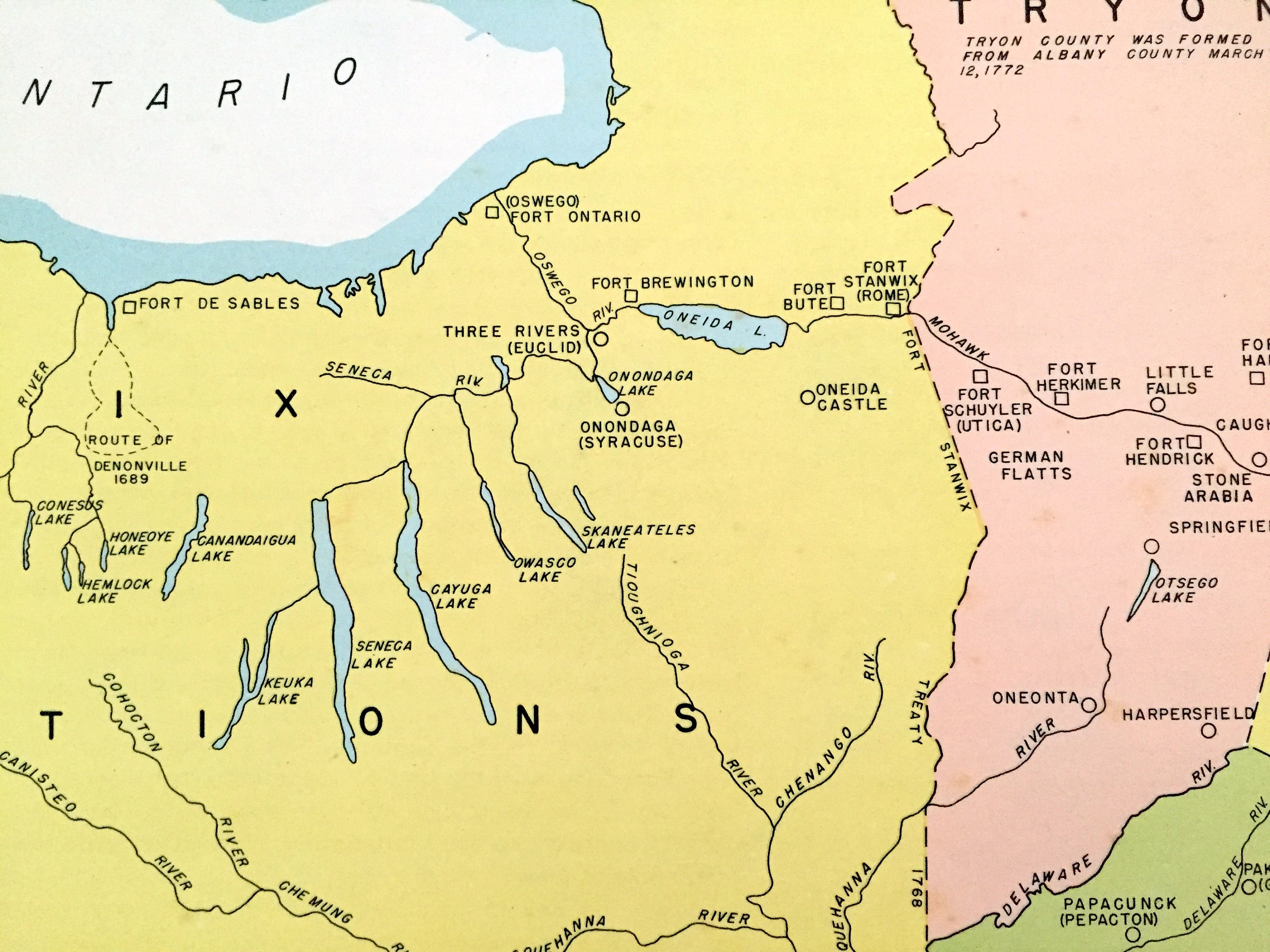 Antique 1941 New York English Colonial Map from WP Munger's Historical ...