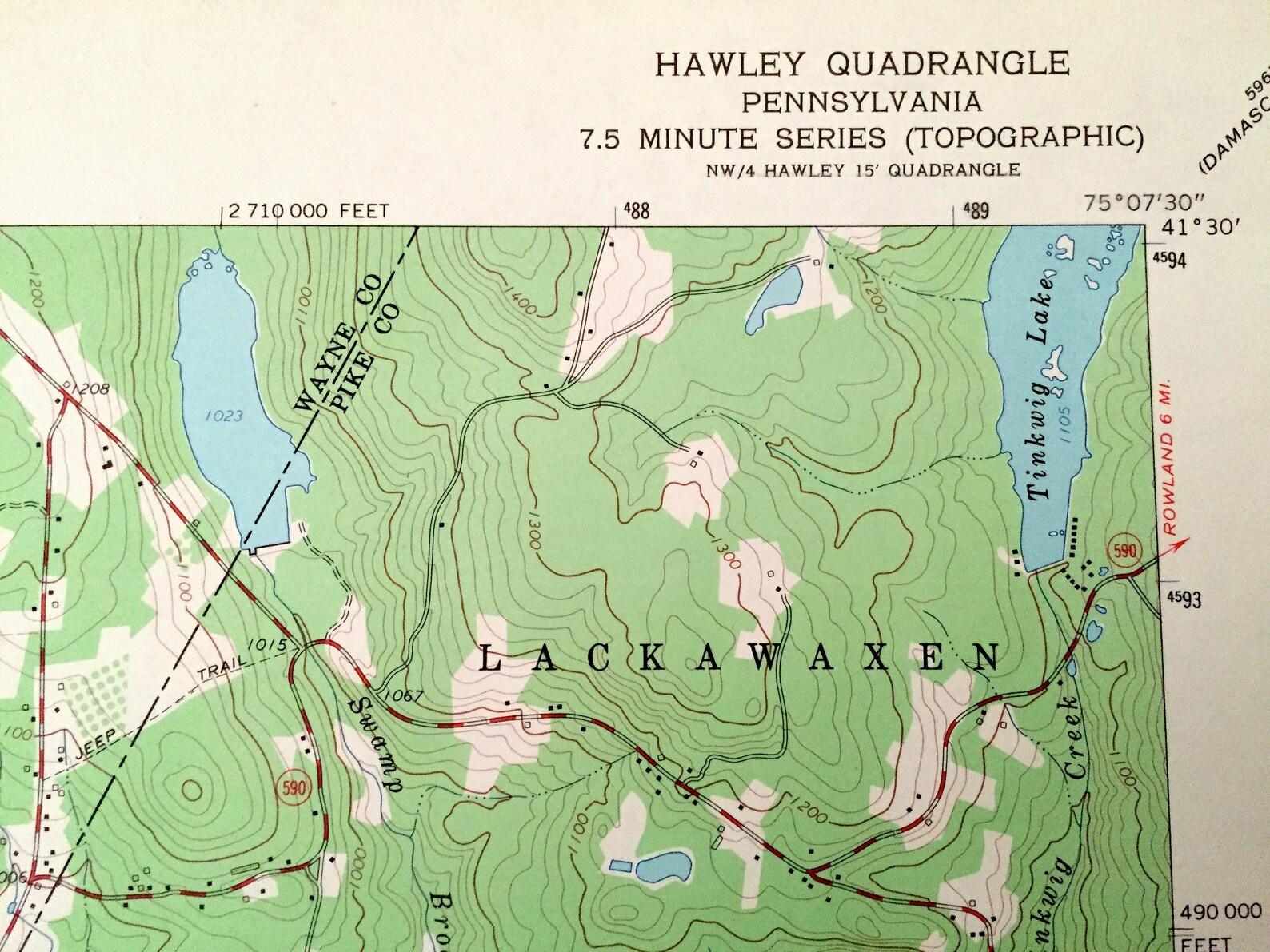 Antique Hawley Pennsylvania 1966 US Geological Survey | Etsy