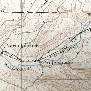 Antique Hoosick Falls, New York 1897 US Geological Survey Topographic ...