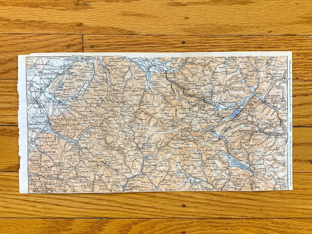 Antique 1911 Staufen, Germany Map From Baedekers Guide Atlas – Baden ...