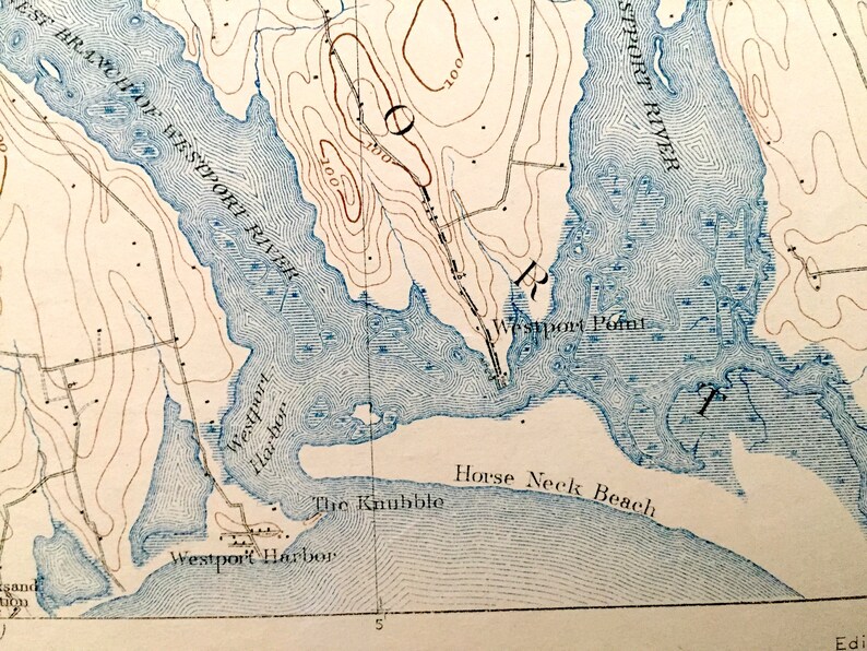 Antique 1893 Fall River, Massachusetts US Geological Survey Topographic ...