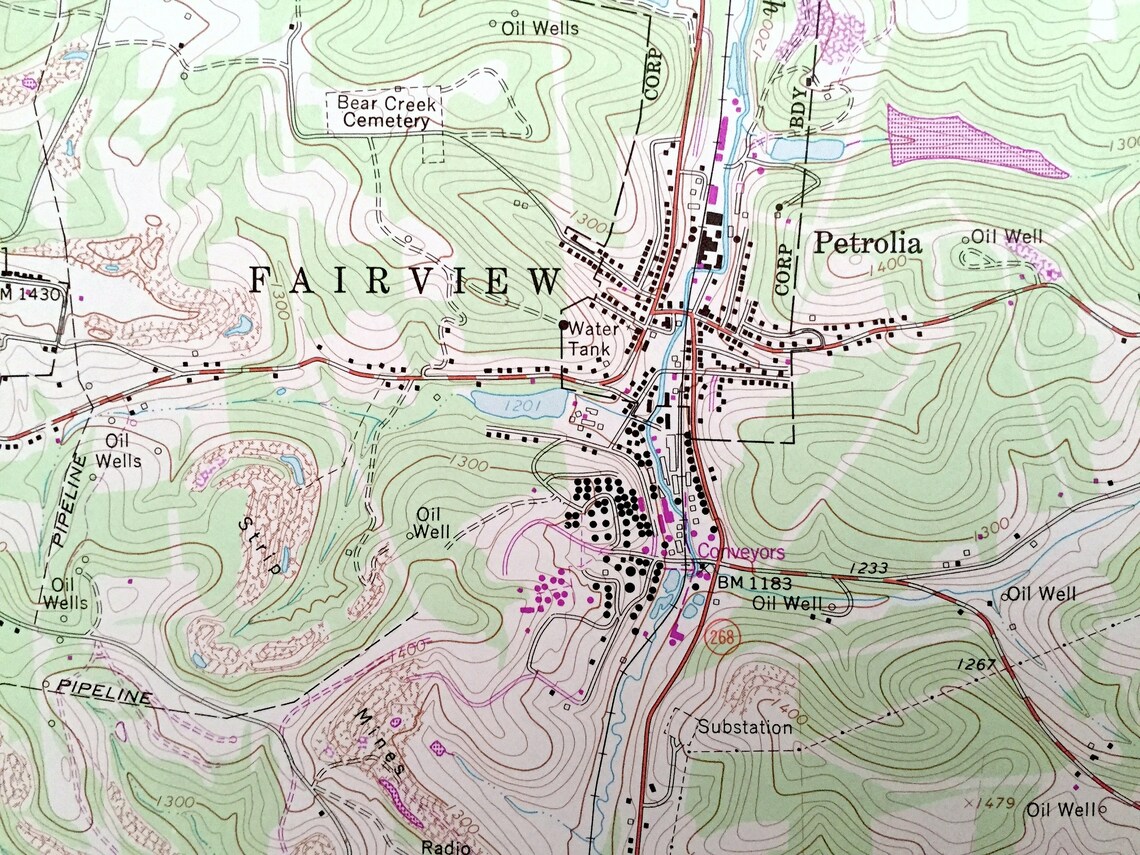 Antique Parker Pennsylvania 1963 US Geological Survey - Etsy