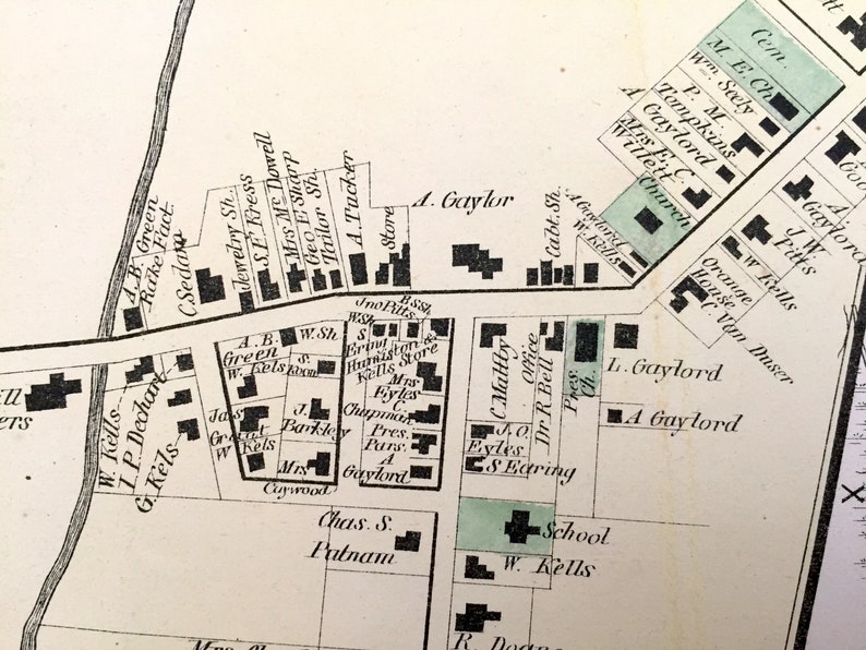 Antique 1874 Montour, New York Map From Pomeroy, Whitman & Co. Atlas of ...