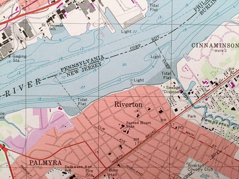 Antique Philadelphia Pennsylvania 1997 US Geological Survey - Etsy