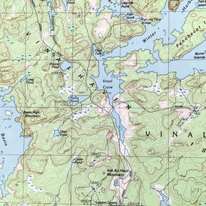 Antique Vinalhaven, Maine 1982 US Geological Survey Topographic Map ...