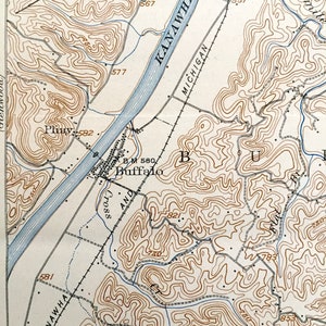 Antique Winfield, West Virginia 1908 US Geological Survey Topographic ...