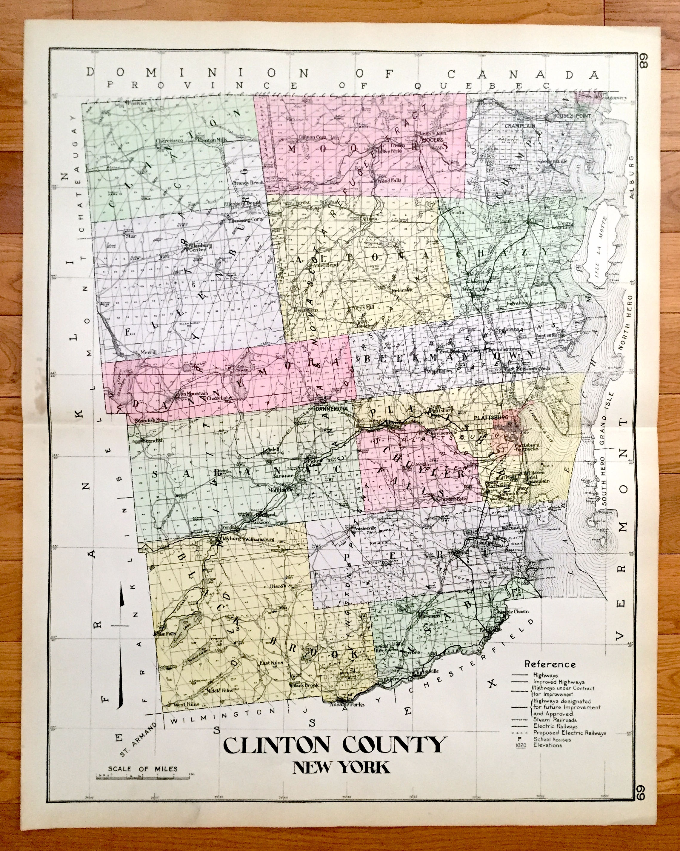 Antique Clinton County New York 1912 New Century Atlas Map | Etsy