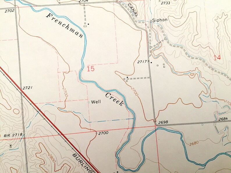 Antique Palisade, Nebraska 1973 US Geological Survey Topographic Map ...