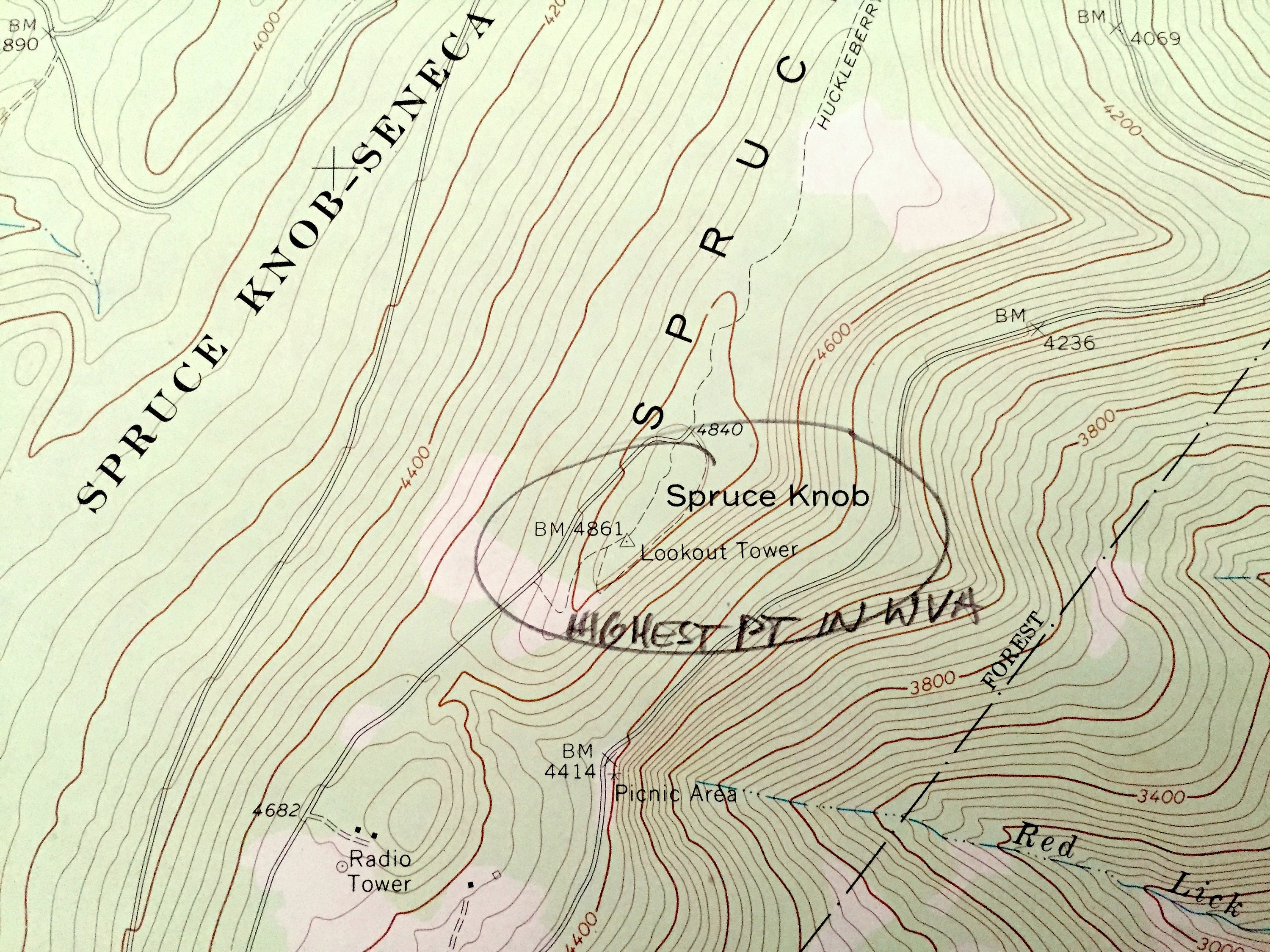 Antique Spruce Knob West Virginia 1970 US Geological Survey | Etsy