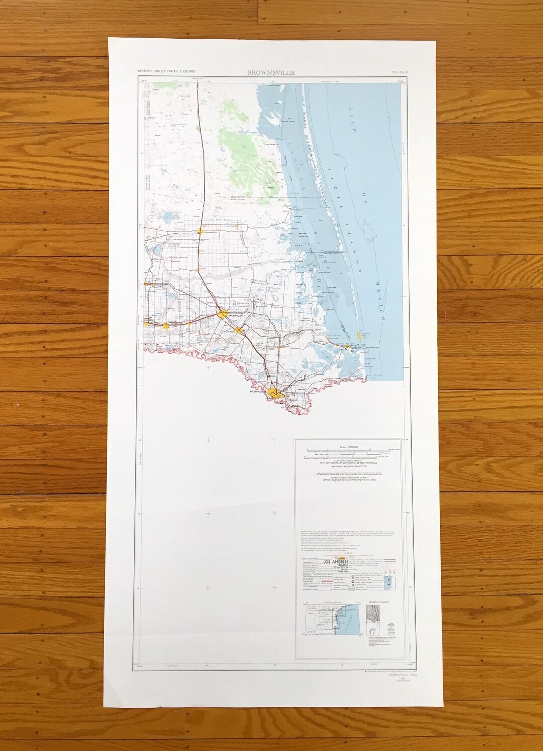 Antique Brownsville, Texas 1969 US Geological Survey Topographic Map ...