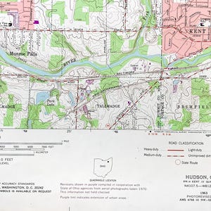 Antique Hudson, Ohio 1963 US Geological Survey Topographic Map – Summit ...