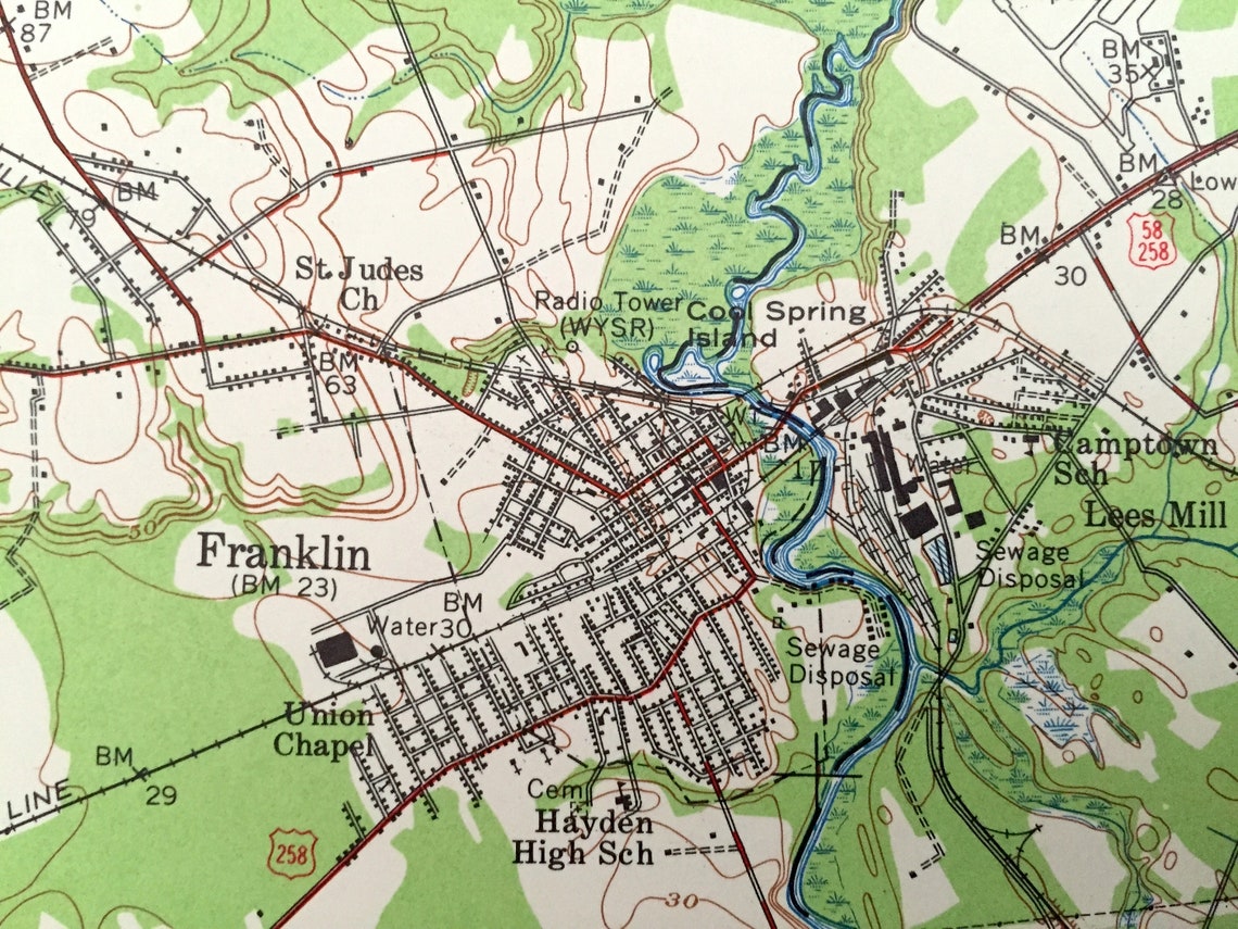 Antique Holland Virginia 1957 US Geological Survey - Etsy Denmark