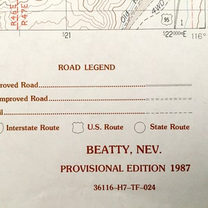 Antique Beatty, Nevada 1987 US Geological Survey Topographic Map – Nye ...