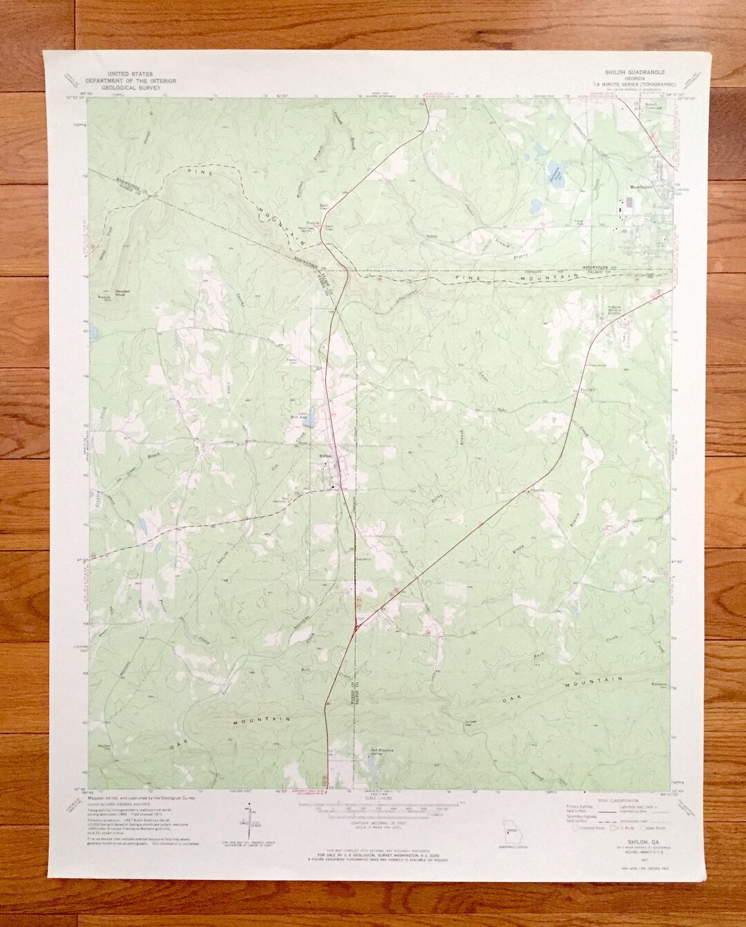 Antique Shiloh, Georgia 1971 US Geological Survey Topographic Map ...