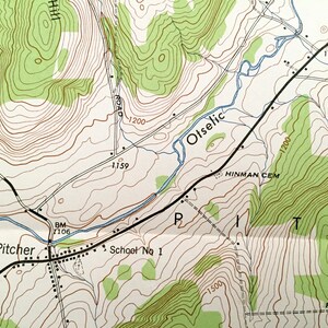 Antique Pitcher, New York 1944 US Geological Survey Topographic Map ...
