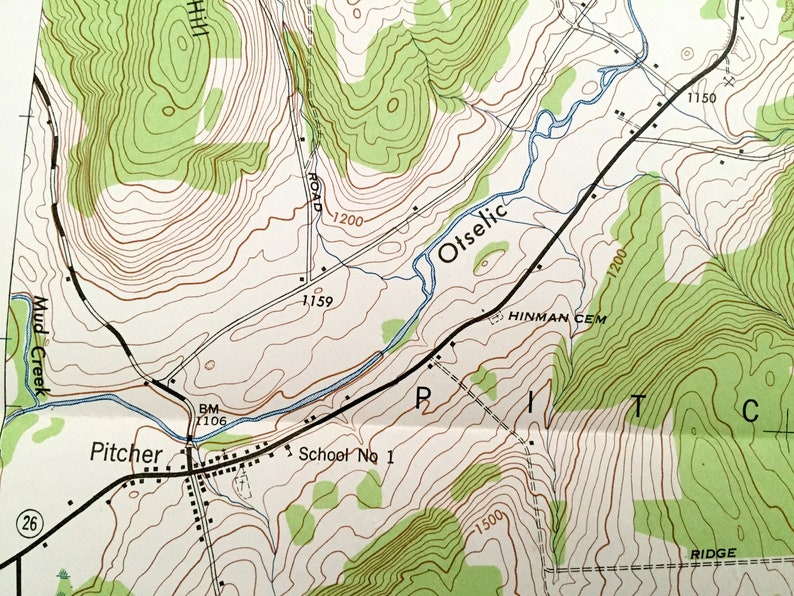 Antique Pitcher, New York 1944 US Geological Survey Topographic Map ...