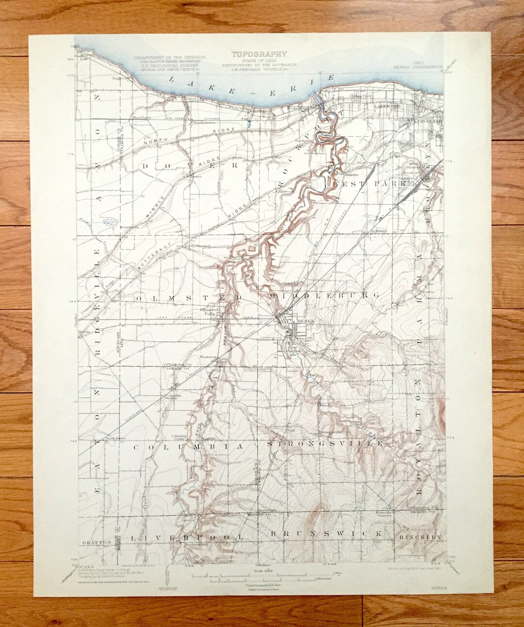 Antique Cleveland, Ohio 1904 US Geological Survey Topographic Map ...