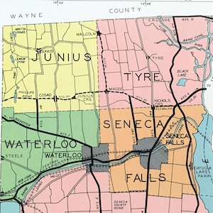 Antique Seneca County, New York 1941 Historical Atlas Map – Finger ...