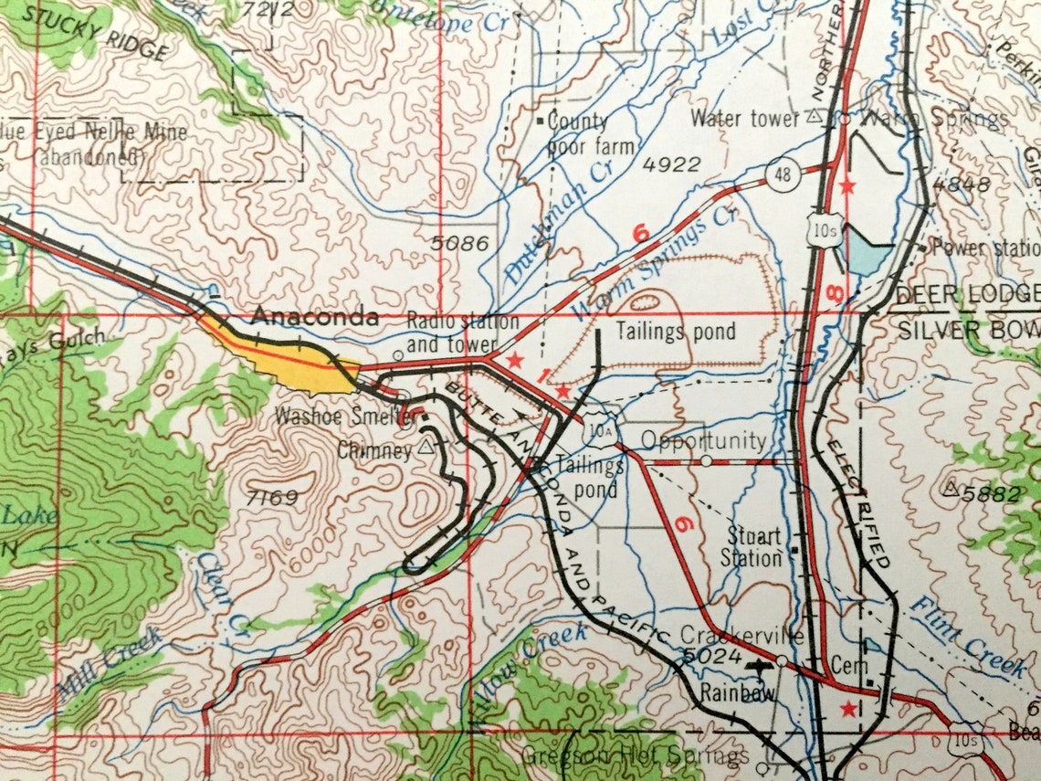 Antique Butte Montana 1962 US Geological Survey Topographic - Etsy