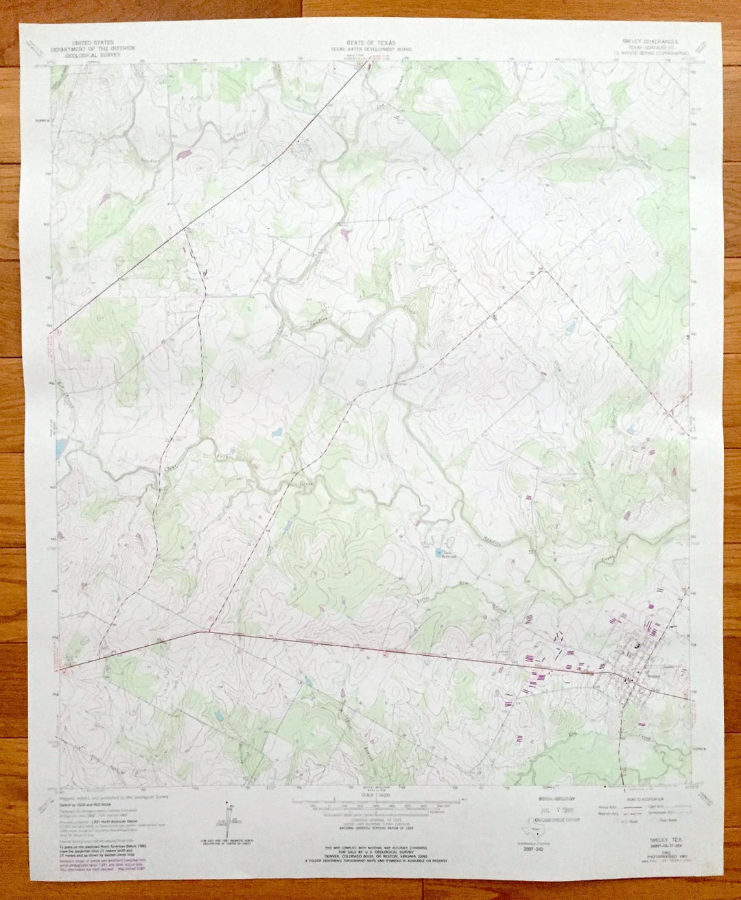 Antique Smiley, Texas 1962 US Geological Survey Topographic Map ...
