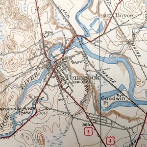 Antique Penacook, New Hampshire 1927 US Geological Survey Topographic ...