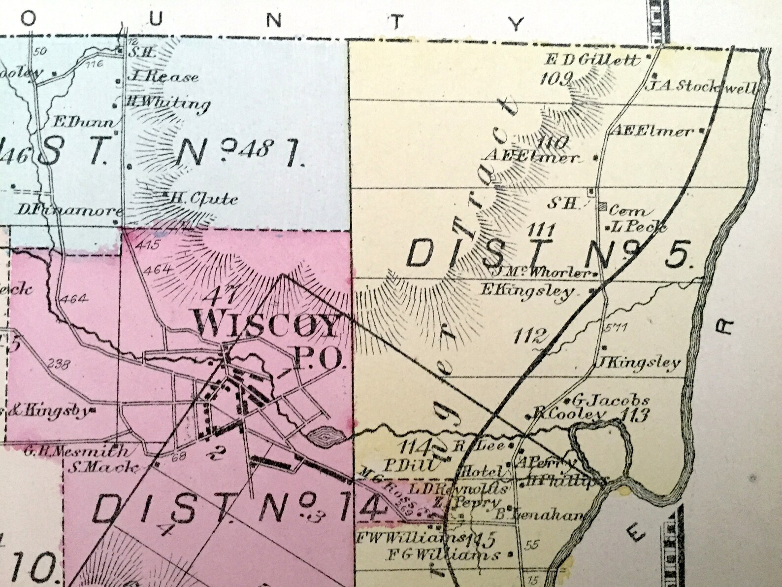 Antique 1869 Hume, New York Map From D.G. Beers Atlas of Allegany ...