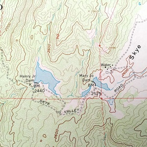Antique Barrett Lake, California 1960 US Geological Survey Topographic ...