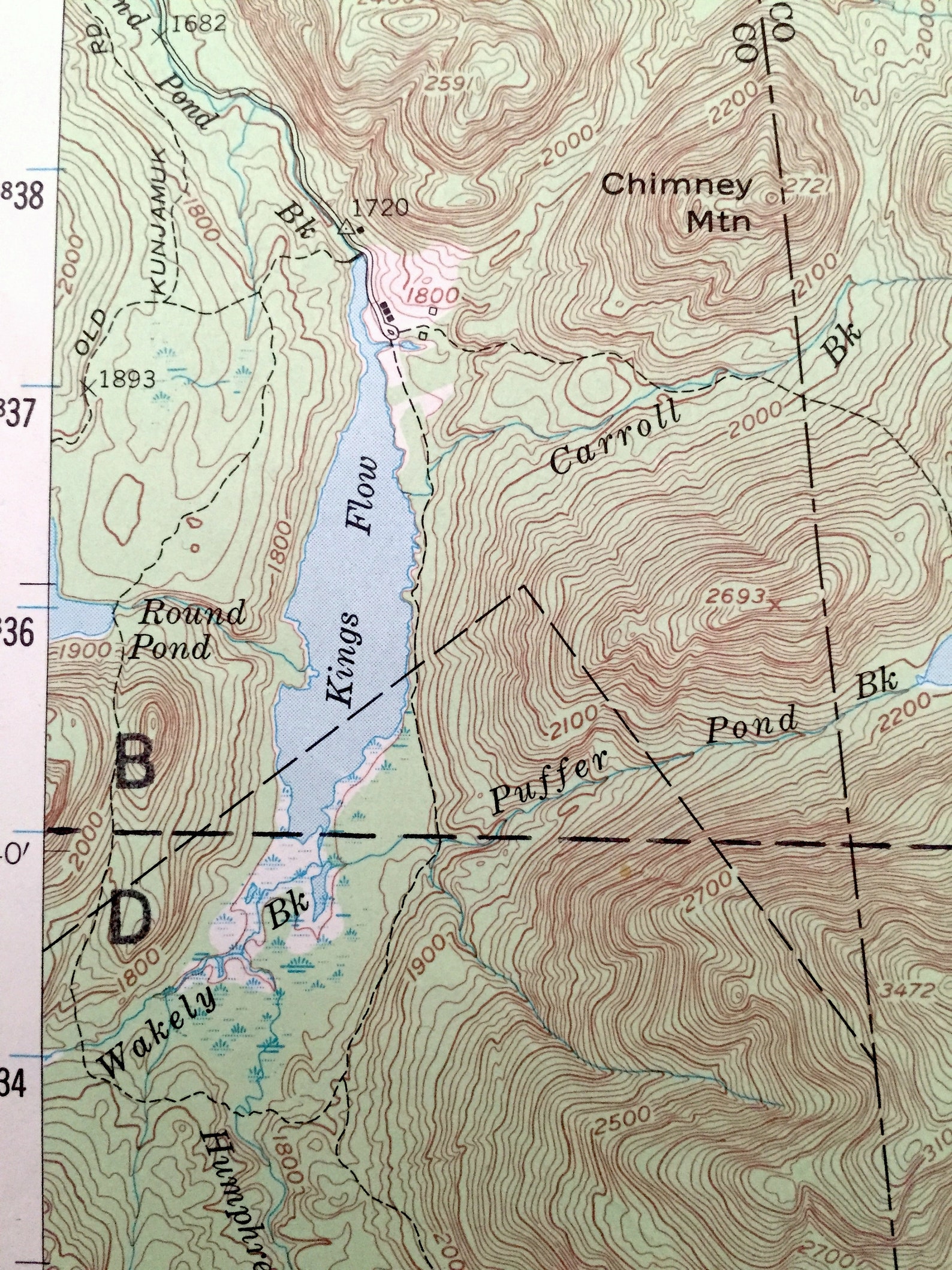 Antique Thirteenth Lake, New York 1954 US Geological Survey Topographic ...