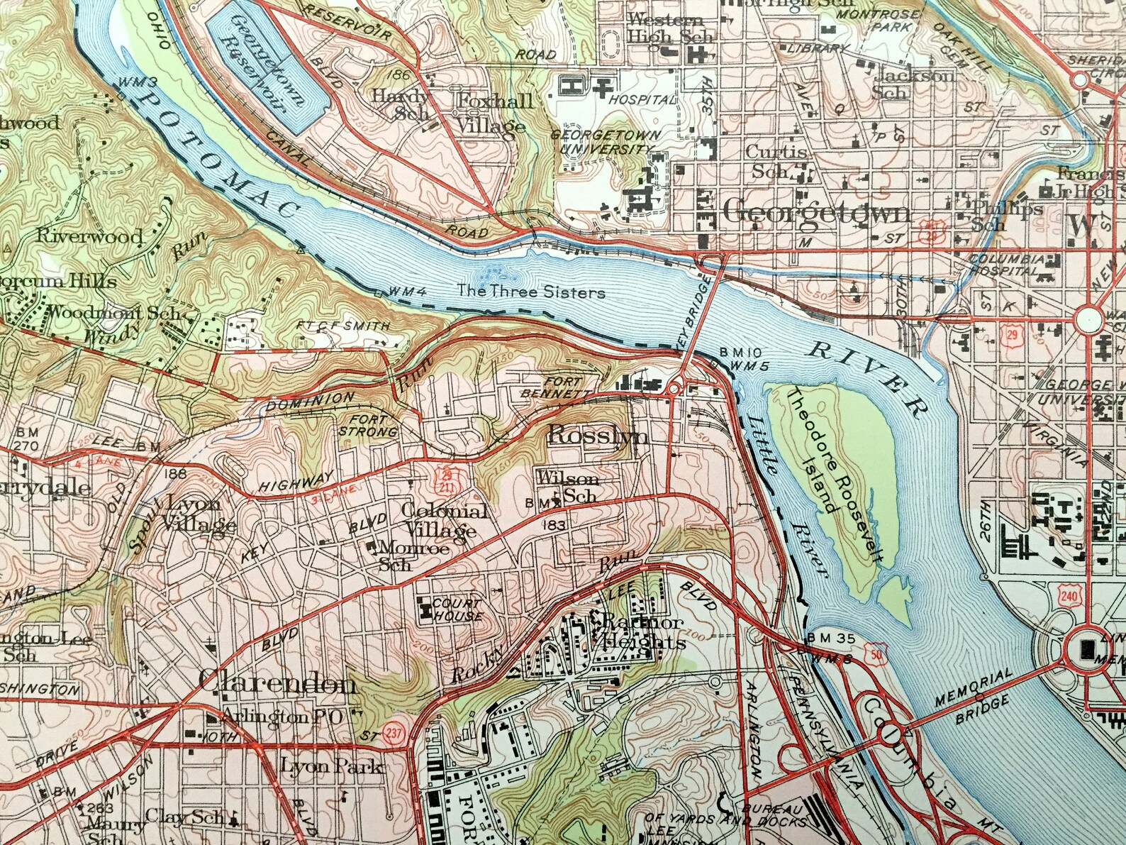 Antique Washington DC 1951 US Geological Survey Topographic | Etsy