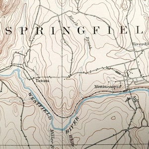 Antique Springfield, Massachusetts 1893 US Geological Survey ...