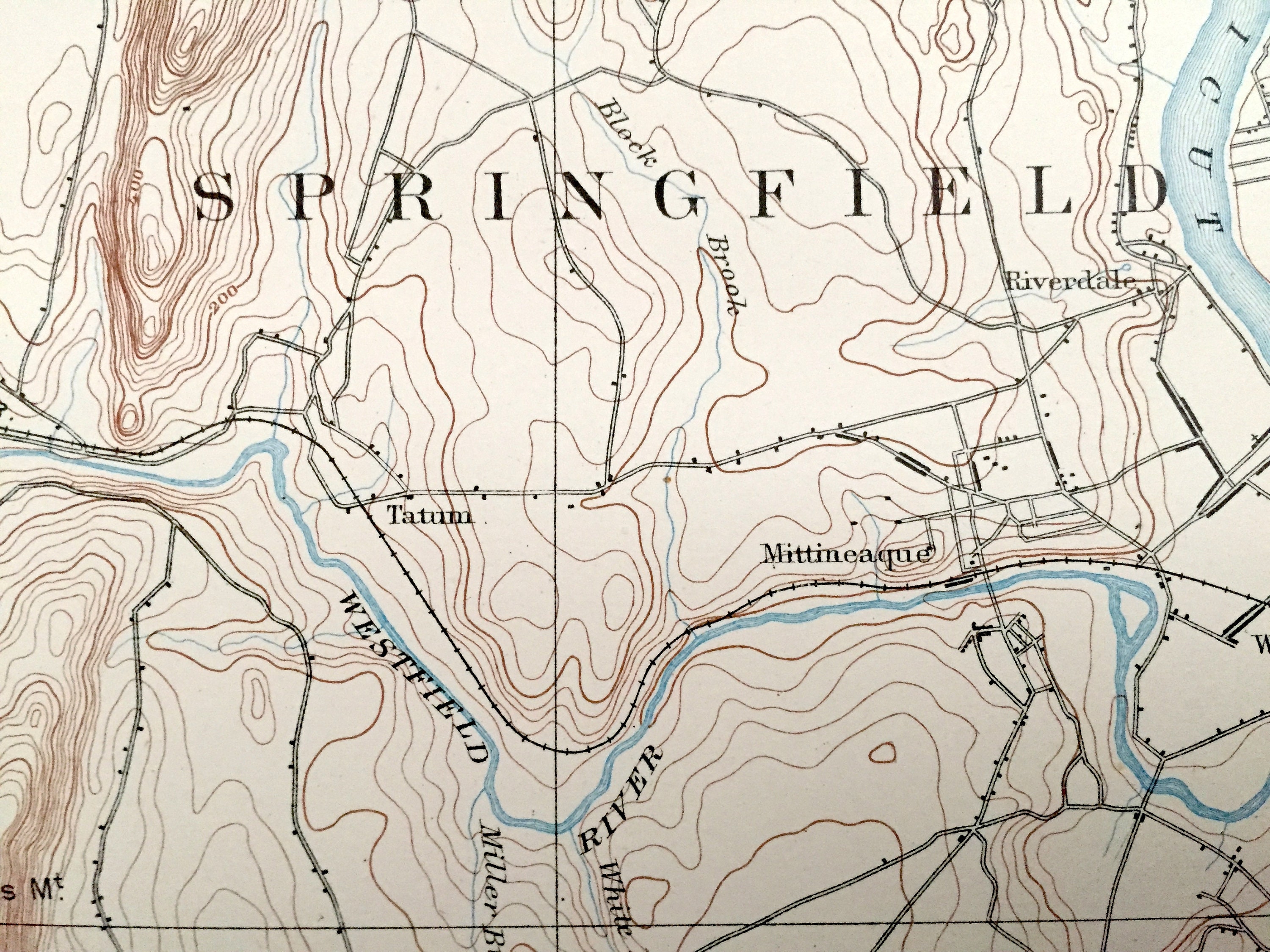 Antique Springfield, Massachusetts 1893 US Geological Survey ...