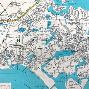 Midcentury Cape Cod Wall-size Map by Champion Map Corp – Chatham ...