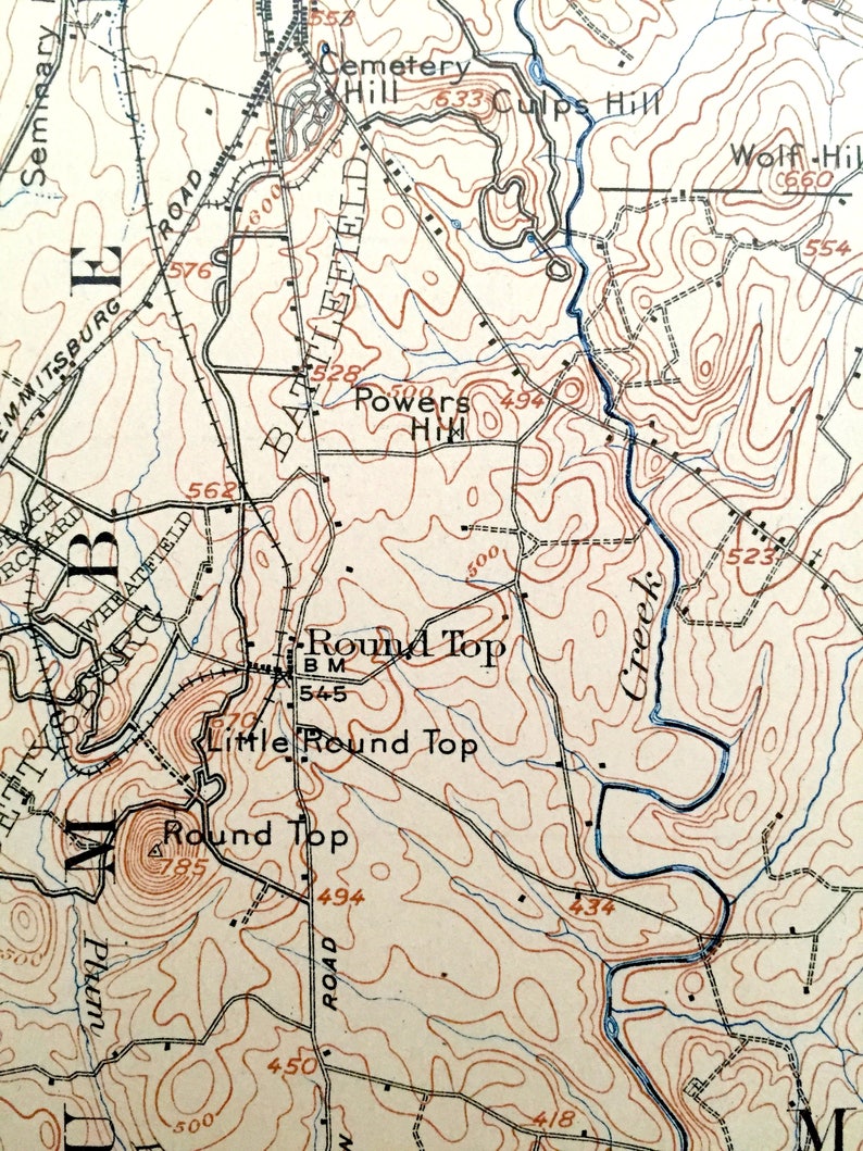 860 Topographic Map Gettysburg Pa - Map