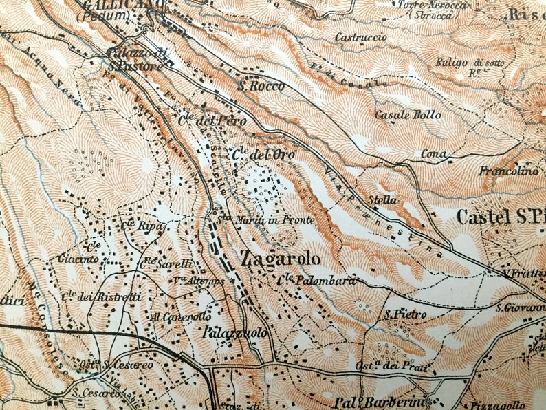 Antique 1904 Palestrina Italy Map From Baedekers Guide - Etsy