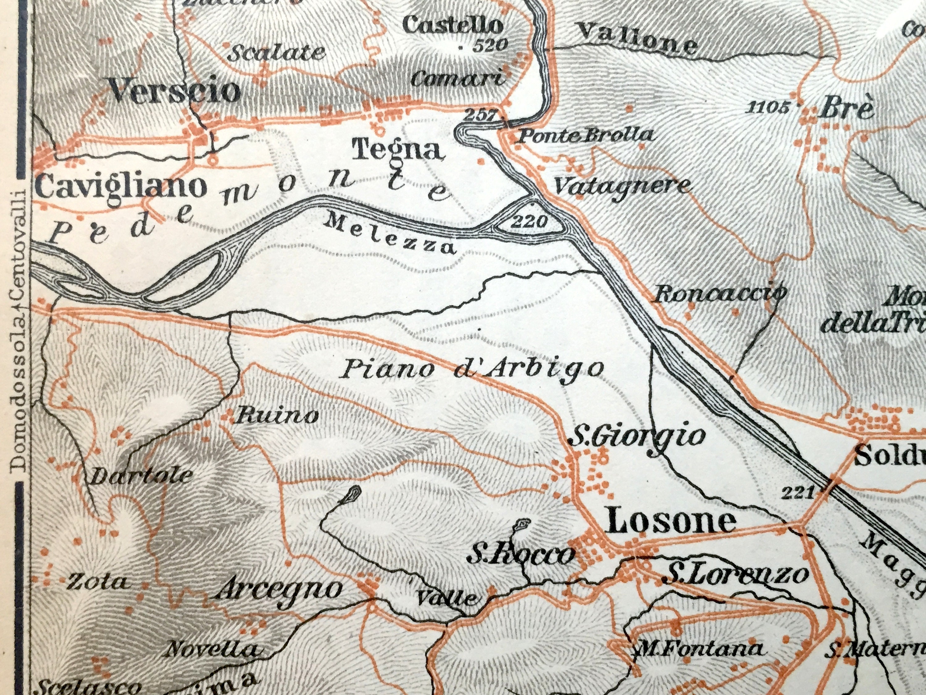 Antique 1904 Locarno, Switzerland Map From Baedekers Guide – Lago ...