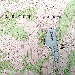 Antique Laurel Lake, Pennsylvania & New York 1968 US Geological Survey ...