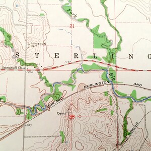 Antique Sterling, Nebraska 1965 US Geological Survey Topographic Map ...