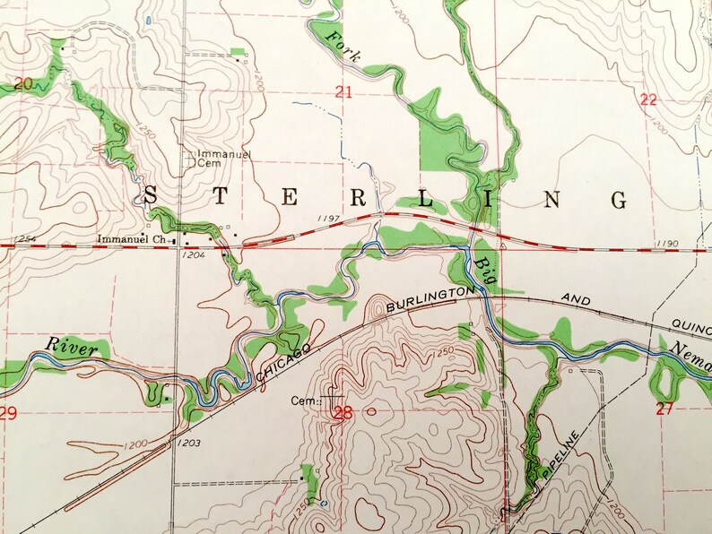 Antique Sterling Nebraska 1965 US Geological Survey - Etsy