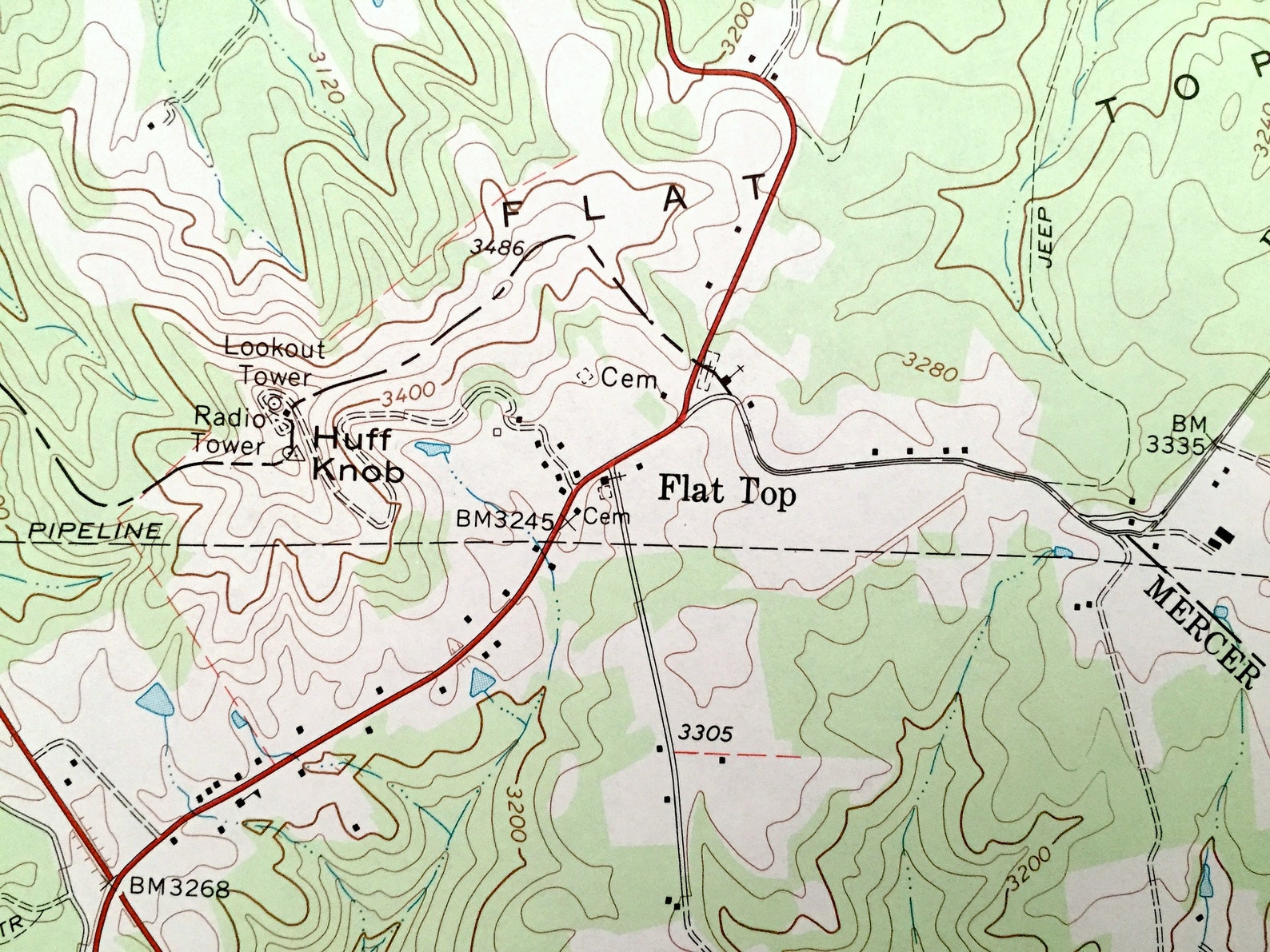 Antique Flat Top, West Virginia 1968 US Geological Survey Topographic ...