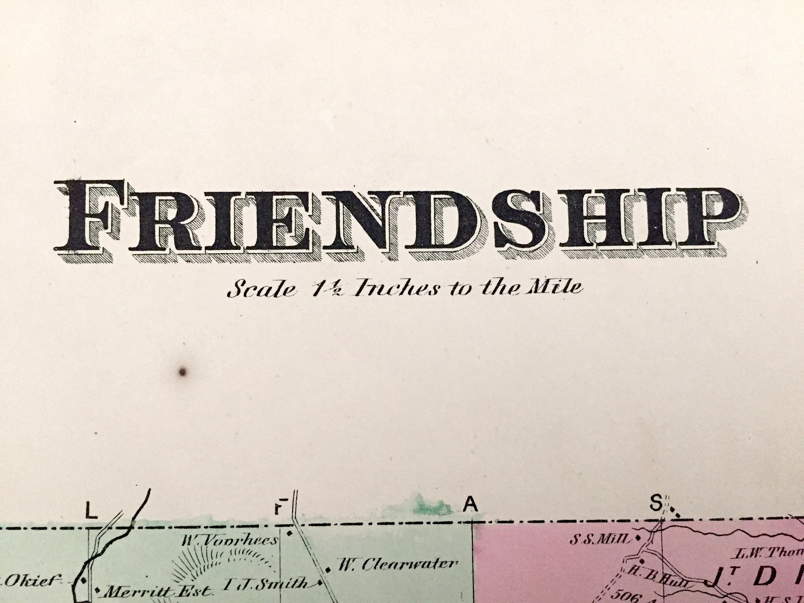 Antique 1869 Friendship New York Map From D.G. Beers Atlas of - Etsy