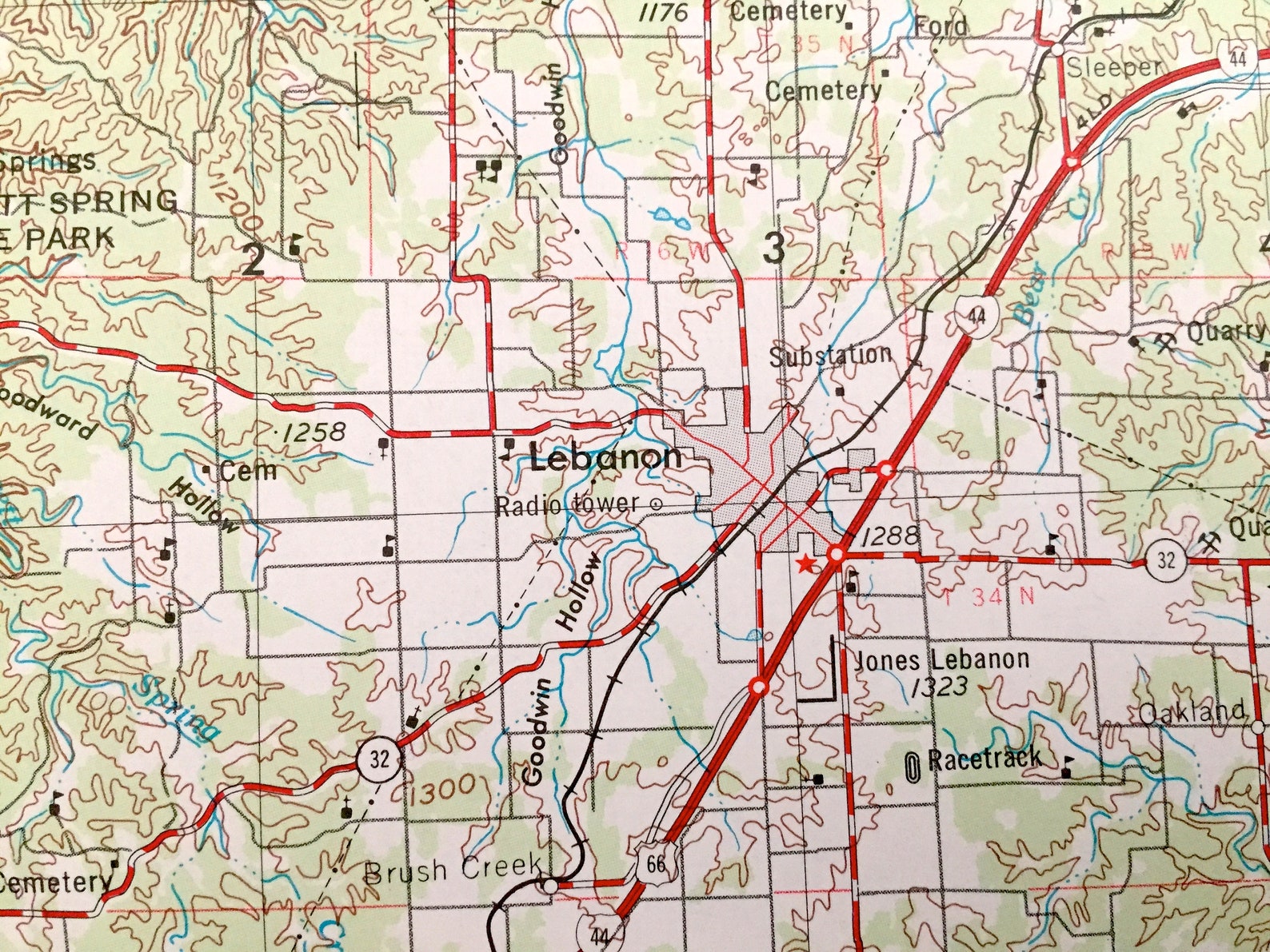Antique Springfield, Missouri 1954 US Geological Survey Topographic Map ...