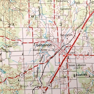 Antique Springfield, Missouri 1954 US Geological Survey Topographic Map ...