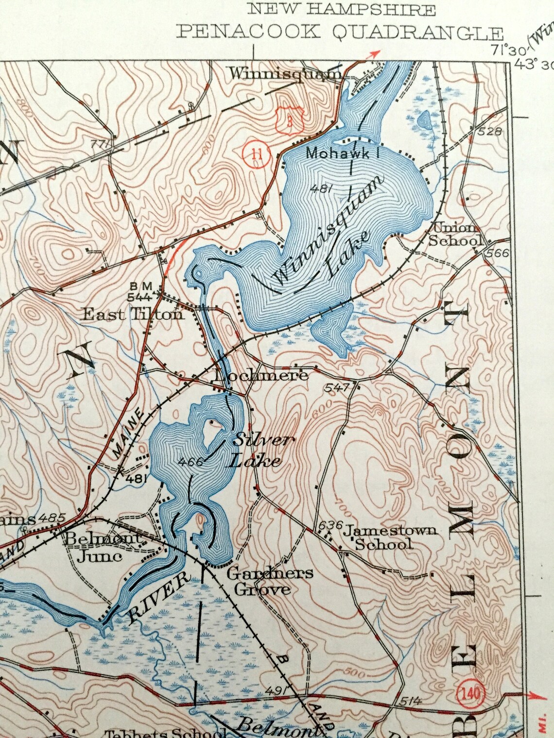 Antique Penacook New Hampshire 1927 US Geological Survey - Etsy