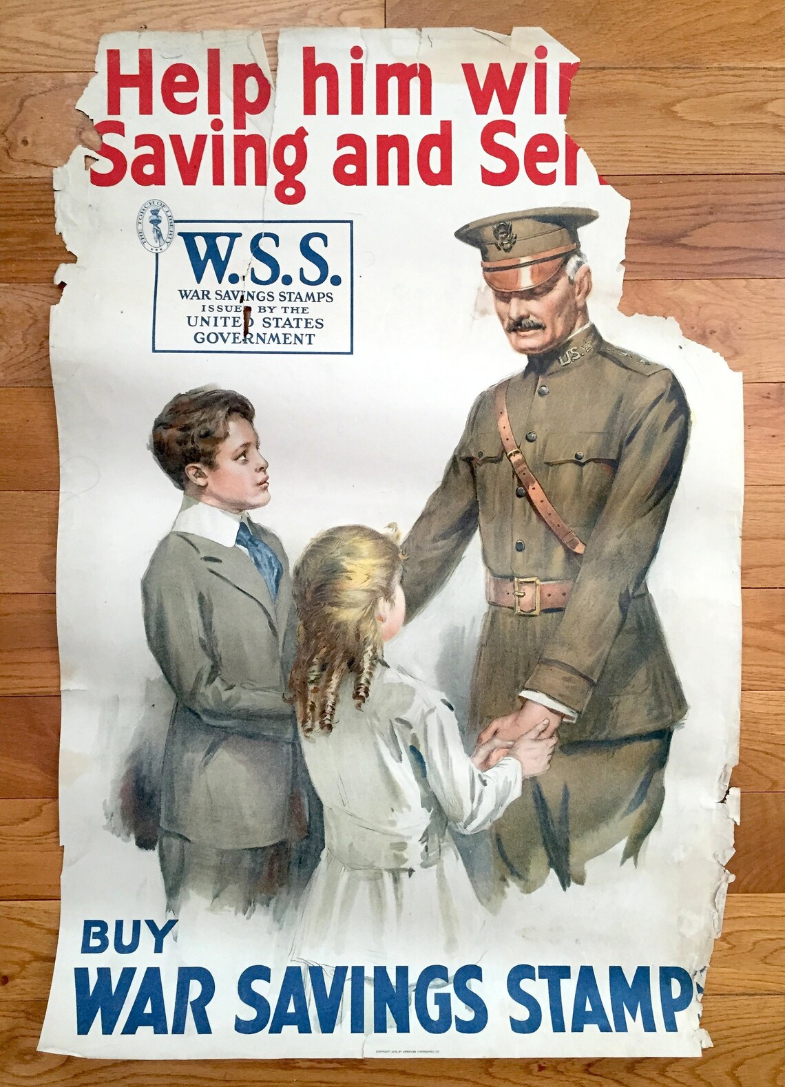 Original 1918 Help Him Win by Saving and Serving WWI Poster - Etsy